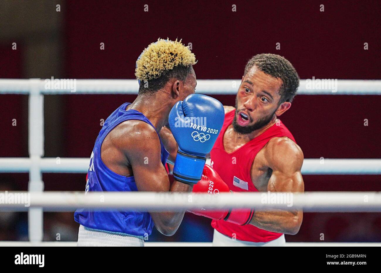 August 3, 2021: Duke Ragan from USA against Samuel Takyi during boxing ...