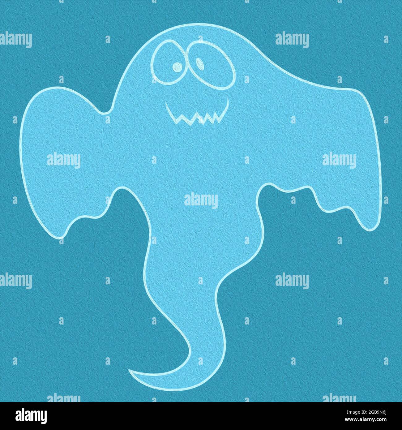 Funny phantom for Halloween isolated on a muted background, cartoon ...