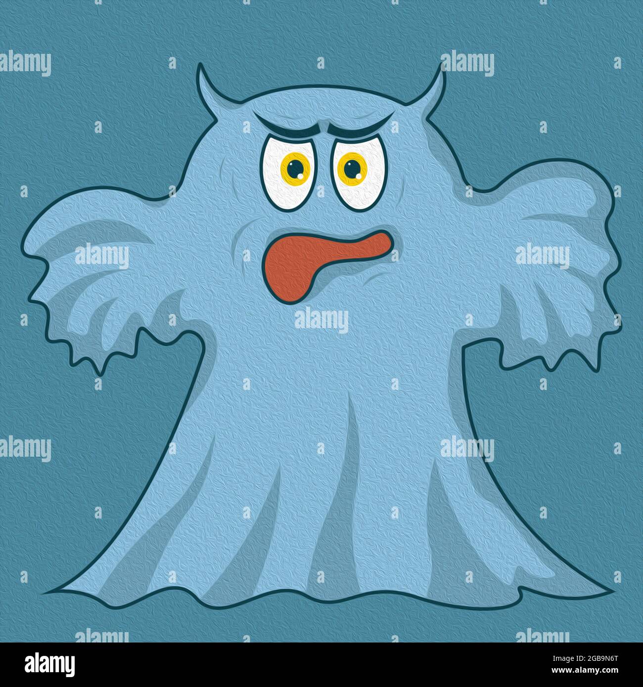 Funny phantom for Halloween isolated on a muted background, cartoon ...