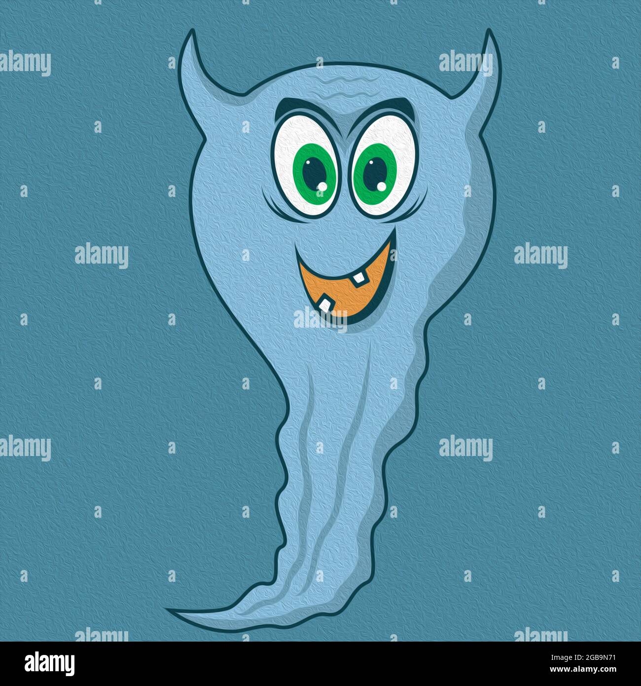 Funny phantom for Halloween isolated on a muted background, cartoon ...