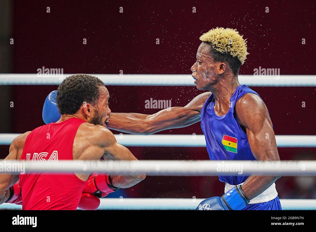 August 3, 2021: Duke Ragan from USA against Samuel Takyi during boxing ...