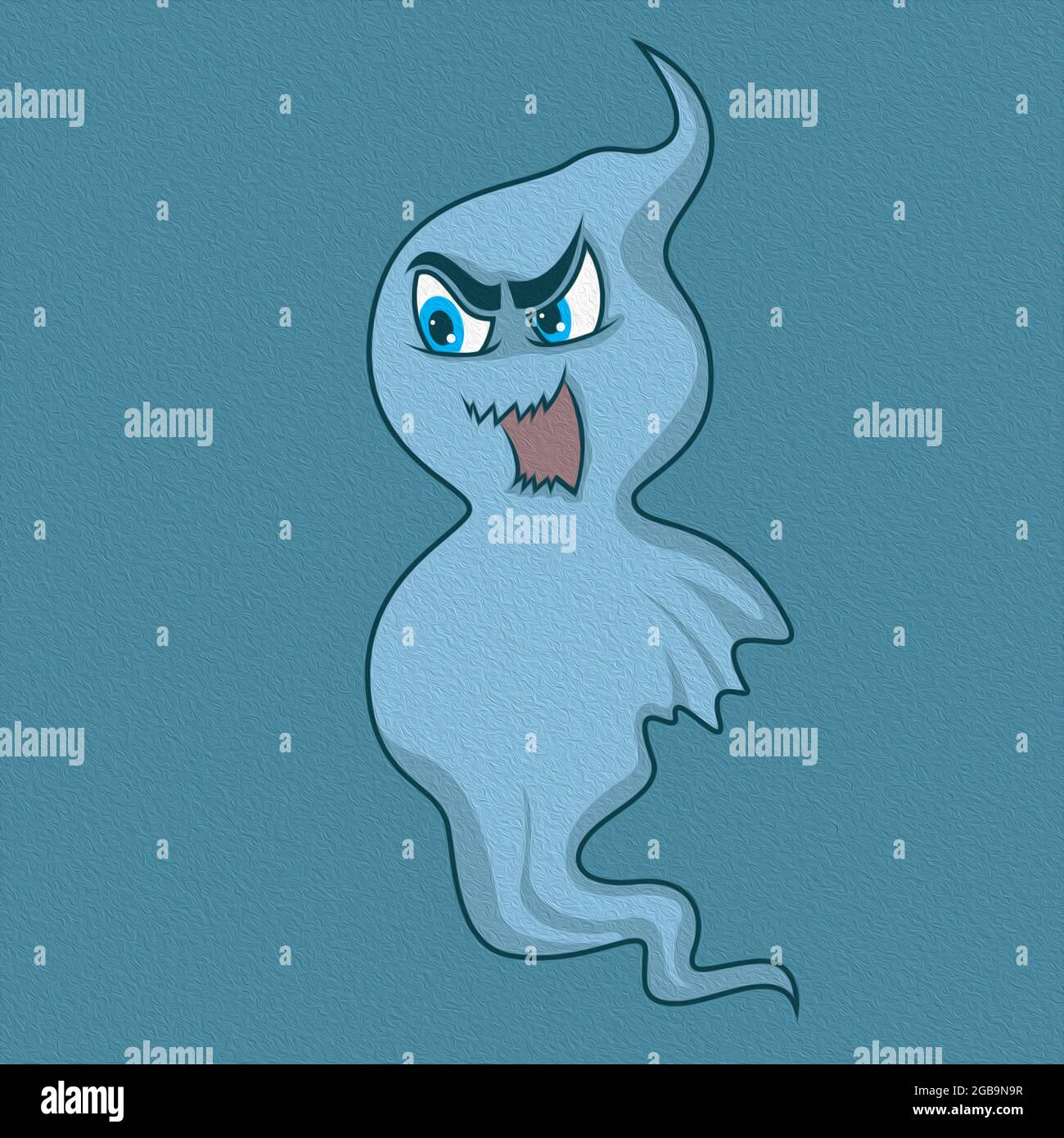 Funny phantom for Halloween isolated on a muted background, cartoon ...