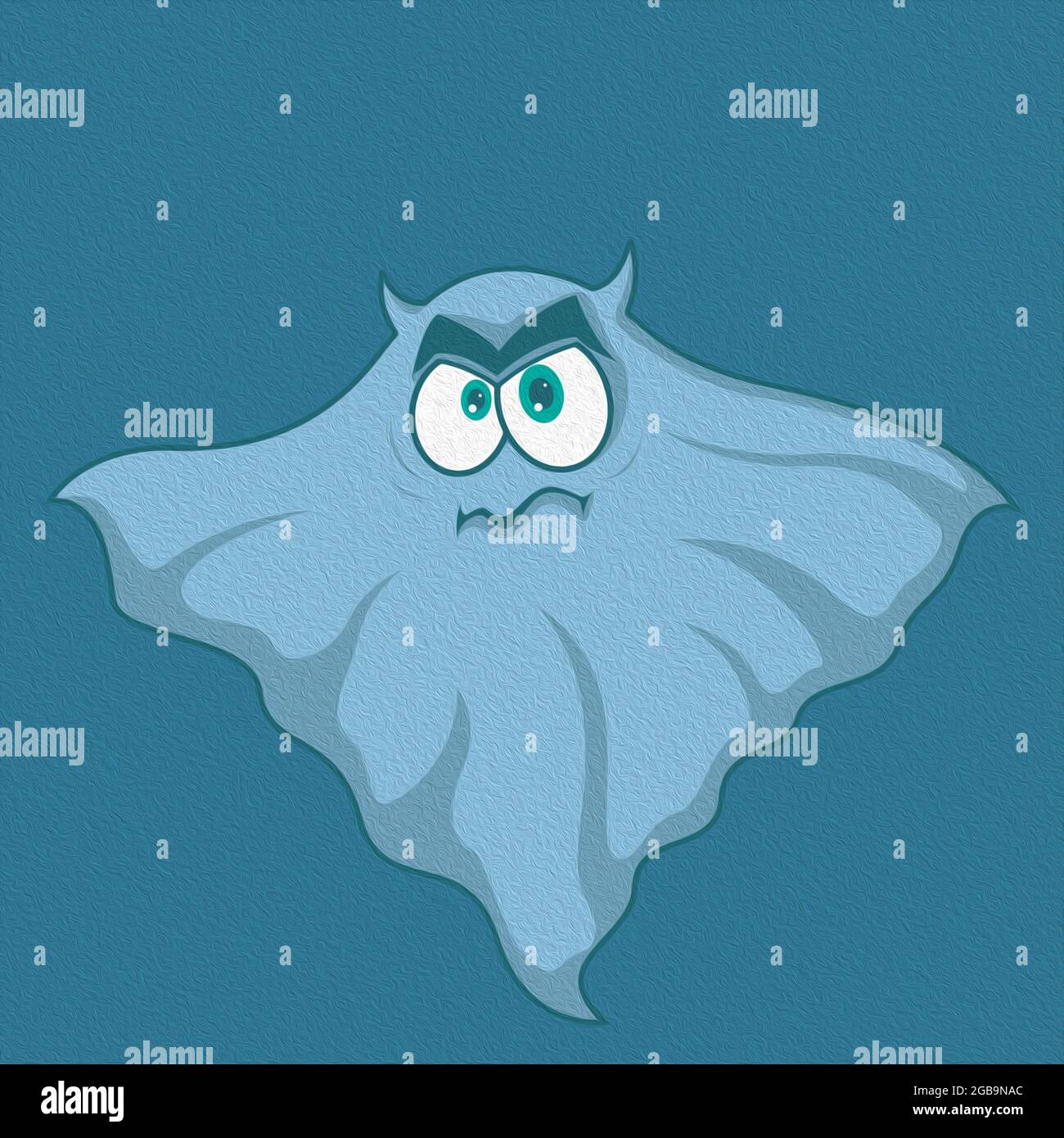 Funny phantom for Halloween isolated on a muted background, cartoon ...