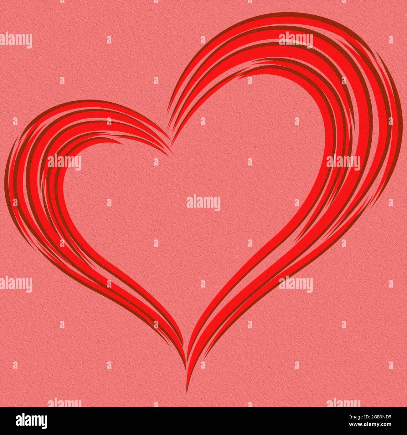 Stylized Red Heart the Symbol of Love on a pale red background ...