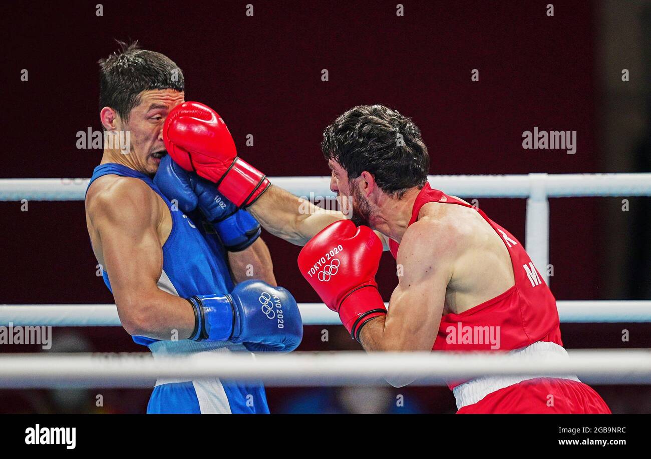 August 3, 2021: Hovhannes Bachkov against Elnur Abduraimov during ...