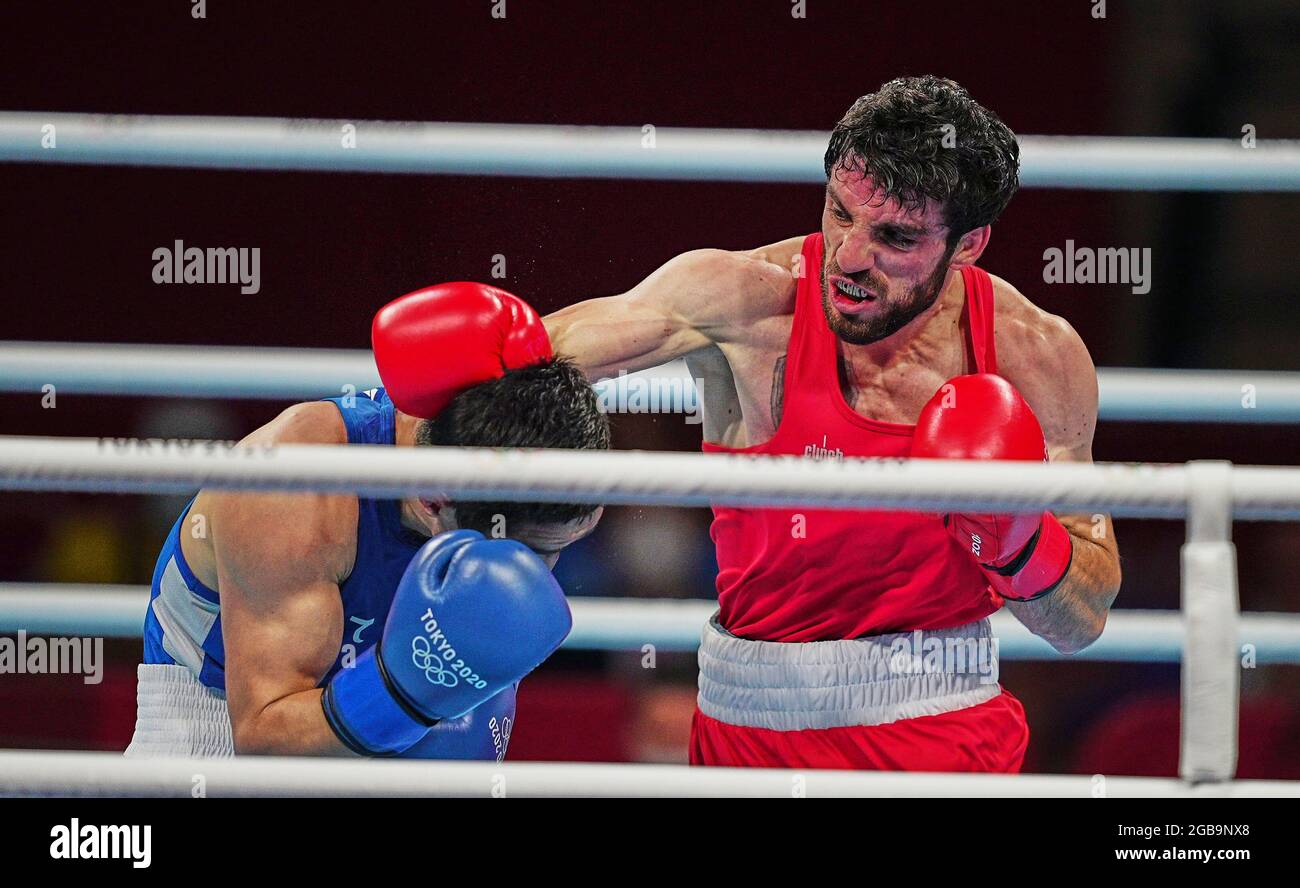 August 3, 2021: Hovhannes Bachkov against Elnur Abduraimov during ...