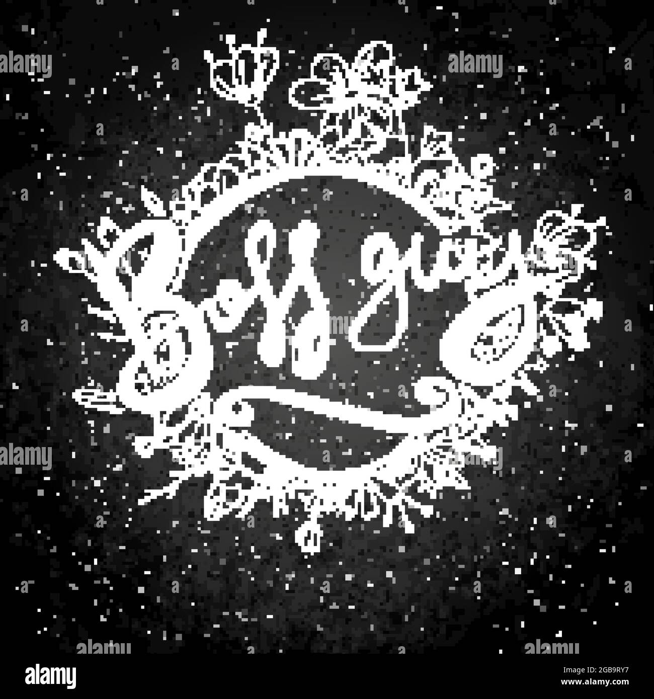 Boss Guy. Hand lettering grunge card with flower background ...