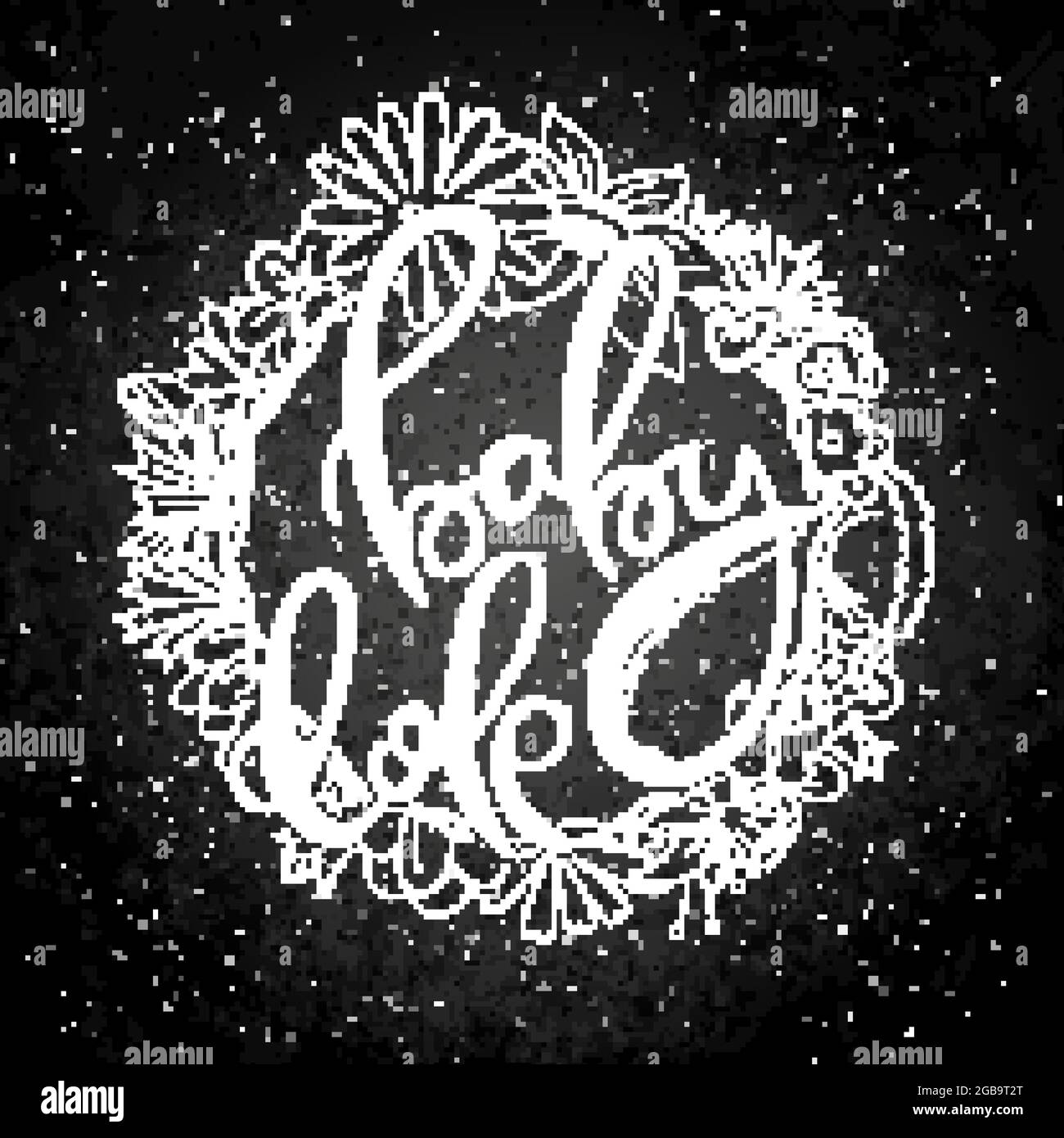 Baby Dole. Hand lettering grunge card with flower background ...