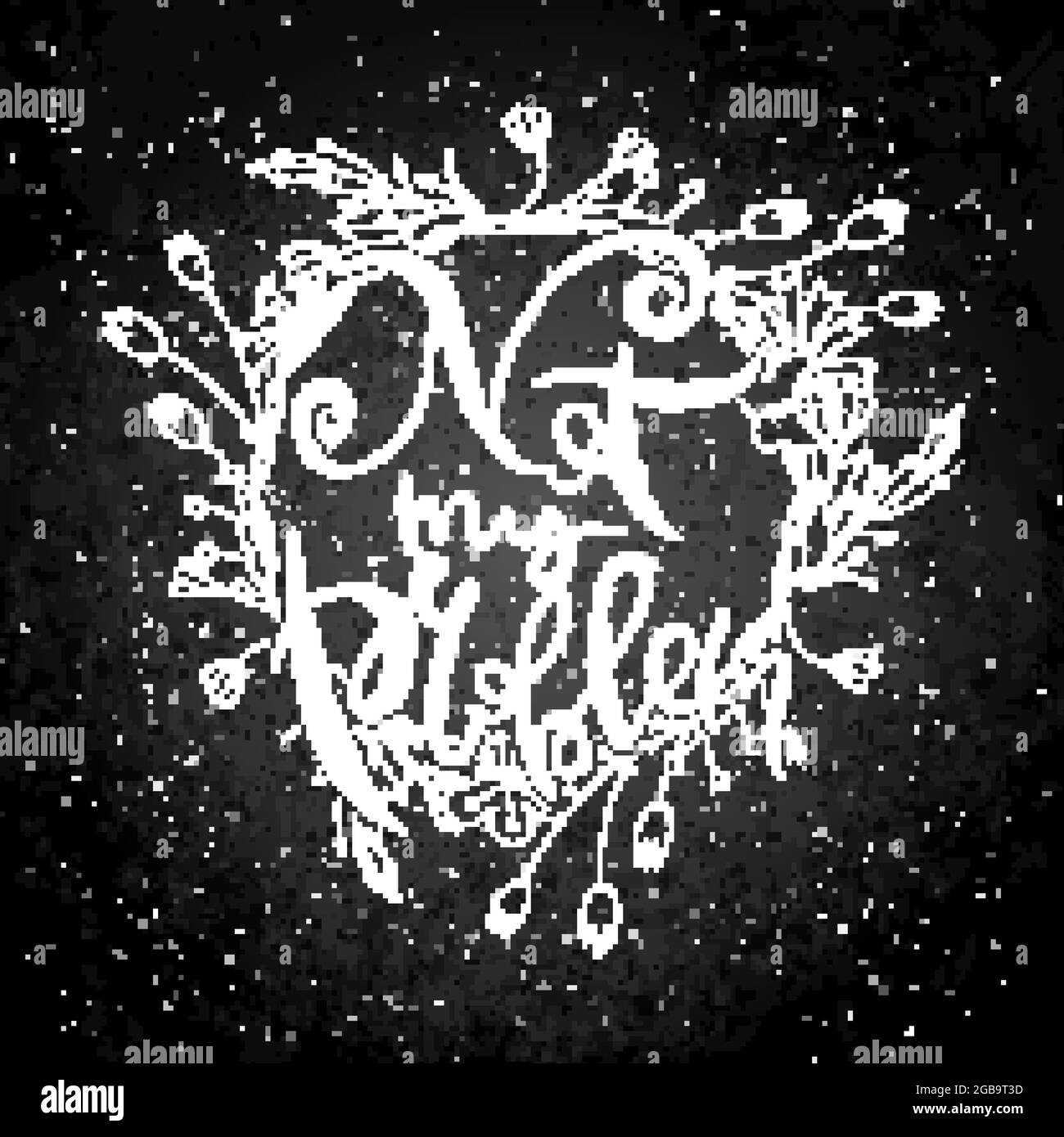 Not My Problem. Hand lettering grunge card with flower background ...