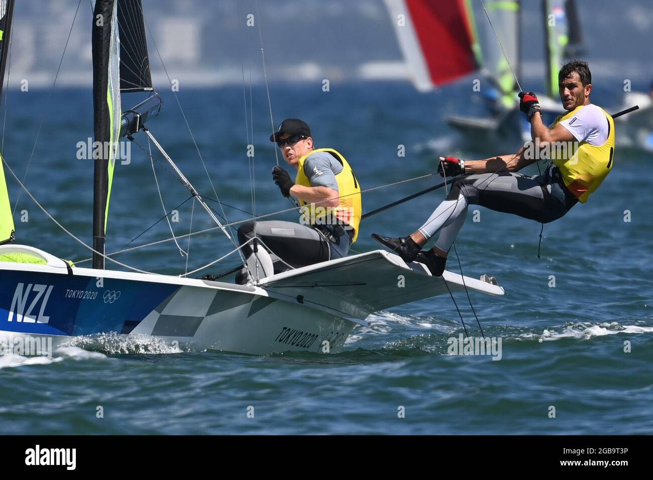 Kanagawa, Japan. 3rd Aug, 2021. Blair Tuke (L) and Peter Burling of New ...