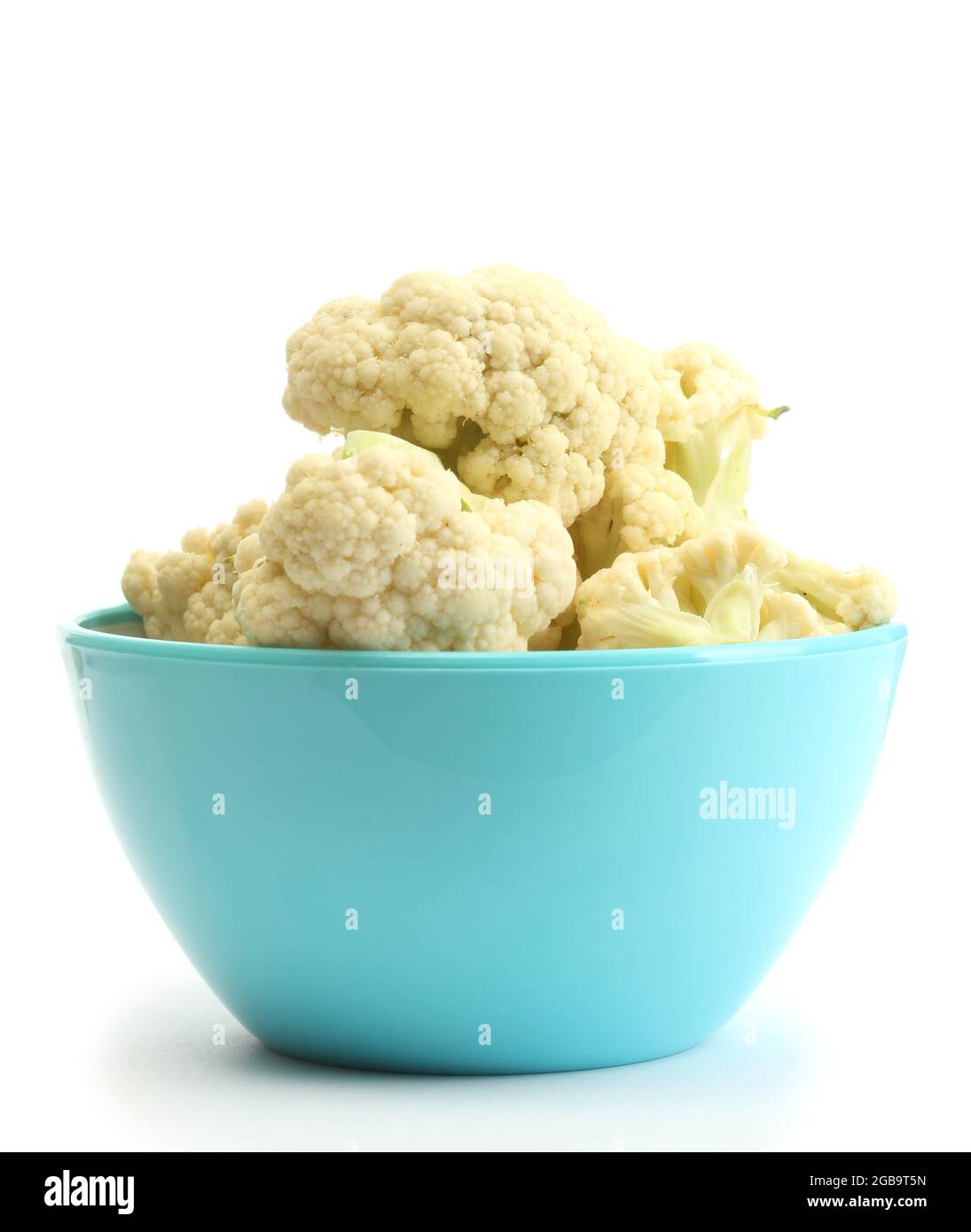 Fresh cauliflower in bright bowl isolated on white Stock Photo - Alamy