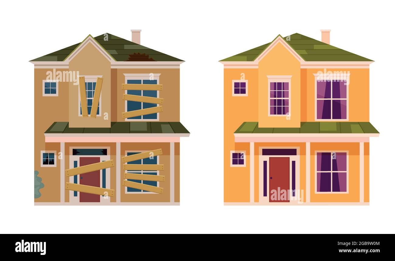 Abandoned house. Home renovation Stock Vector Image & Art - Alamy
