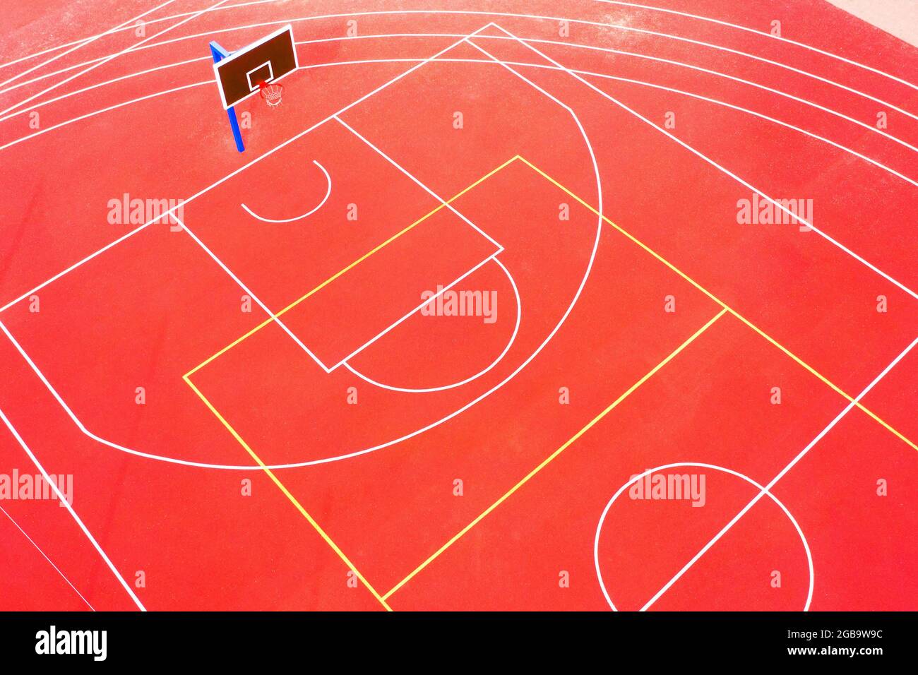Basketball backboard over basketball gat at outdoor sports complex ...