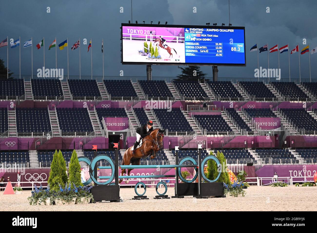 Tokyo, Japan. 02nd Aug, 2021. Eventing showjumping. Equestrian Park. 1 ...