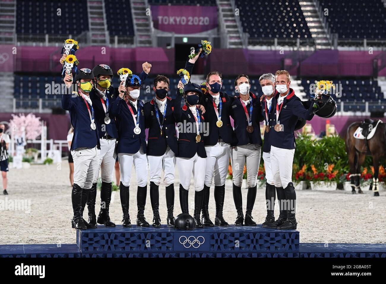 Tokyo, Japan. 02nd Aug, 2021. Eventing showjumping. Equestrian Park. 1 ...