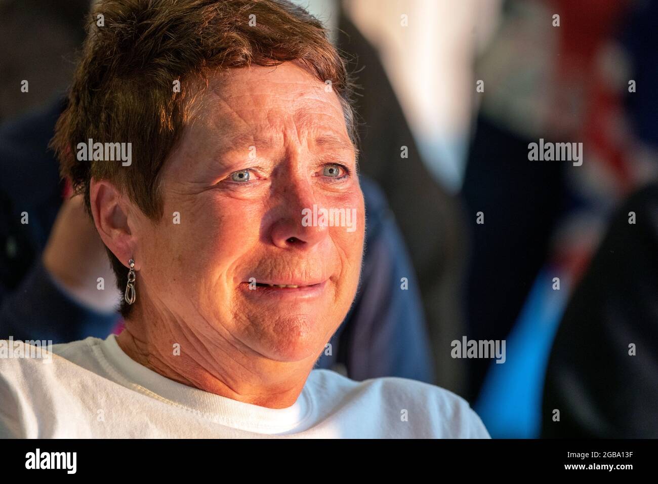 Vivian Bithell watch her son Stuart Bithell and his helm Dylan Fletcher ...