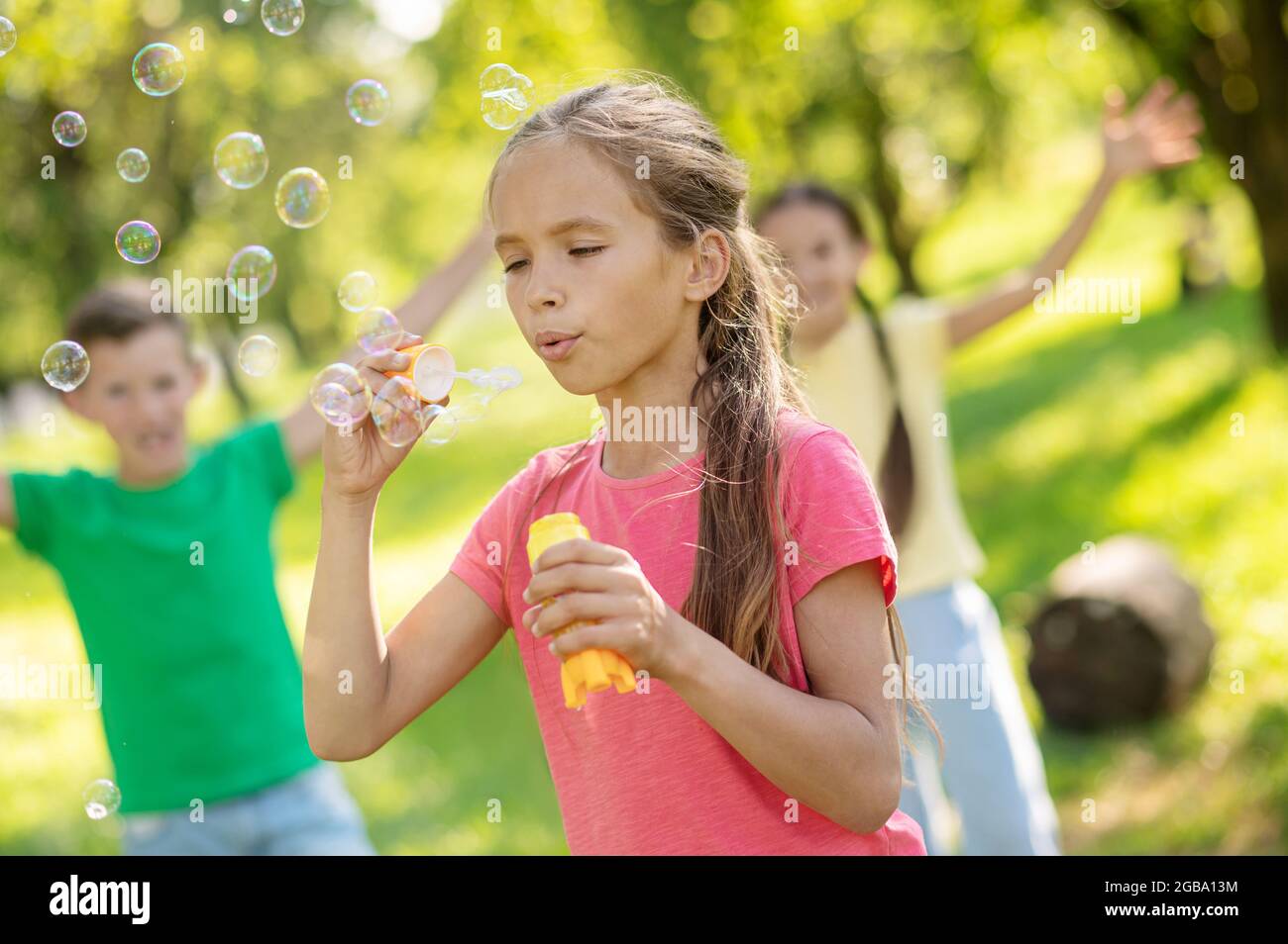 Beautiful caucasian girl blowing hi-res stock photography and images ...