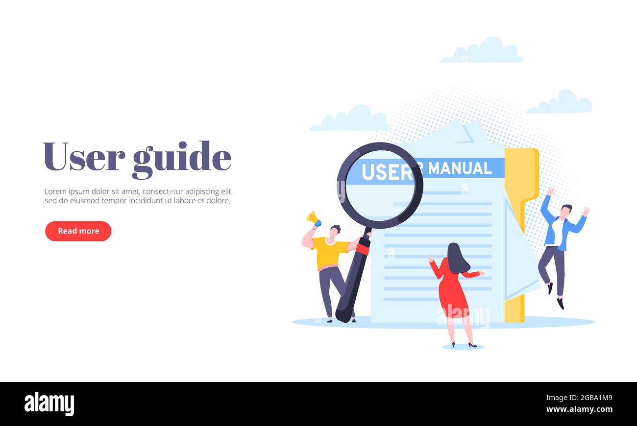 User manual guide book flat style design vector illustration Stock ...