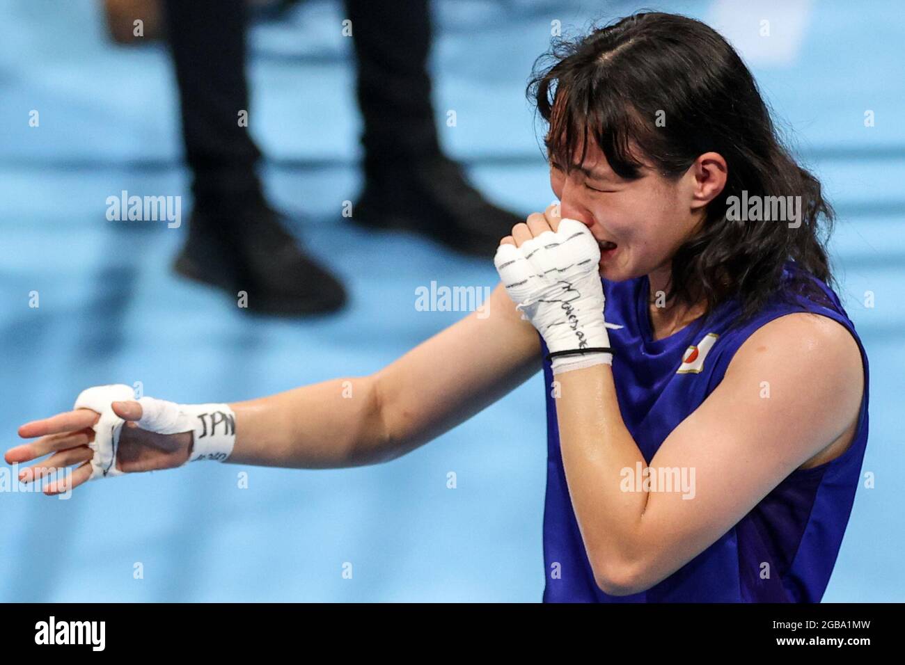 Tokyo, Japan. 3rd Aug, 2021. Irie Sena of Japan sheds tears after ...