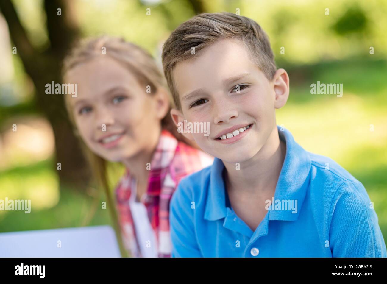 With girlfriend and his kids hi-res stock photography and images - Alamy