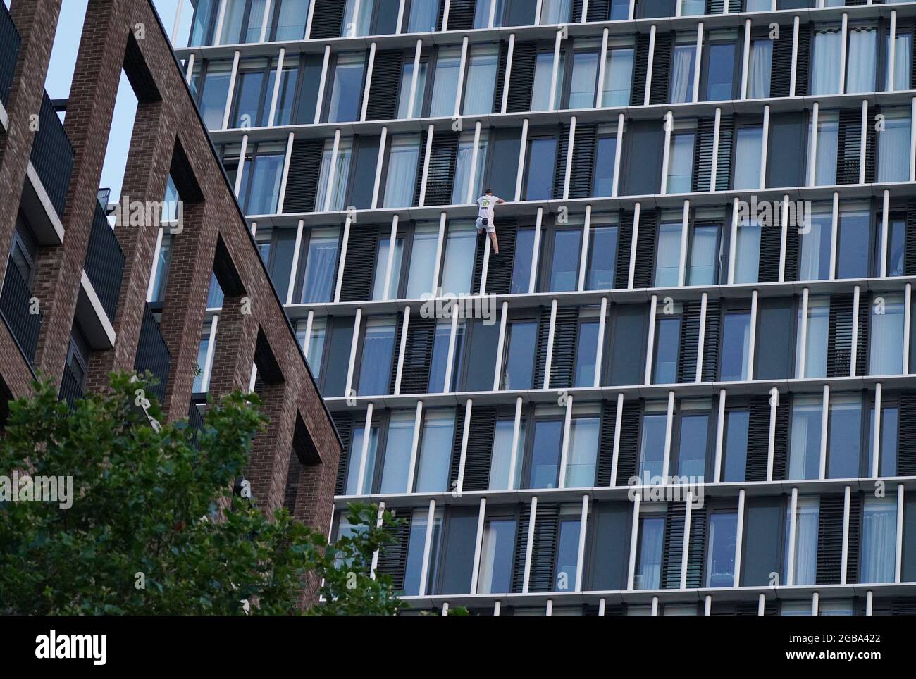 Free-solo climber George King climbs the Stratosphere Tower building, a ...