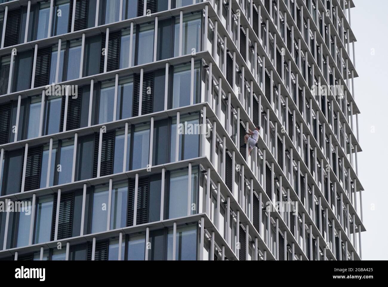 Free-solo climber George King climbs the Stratosphere Tower building, a ...