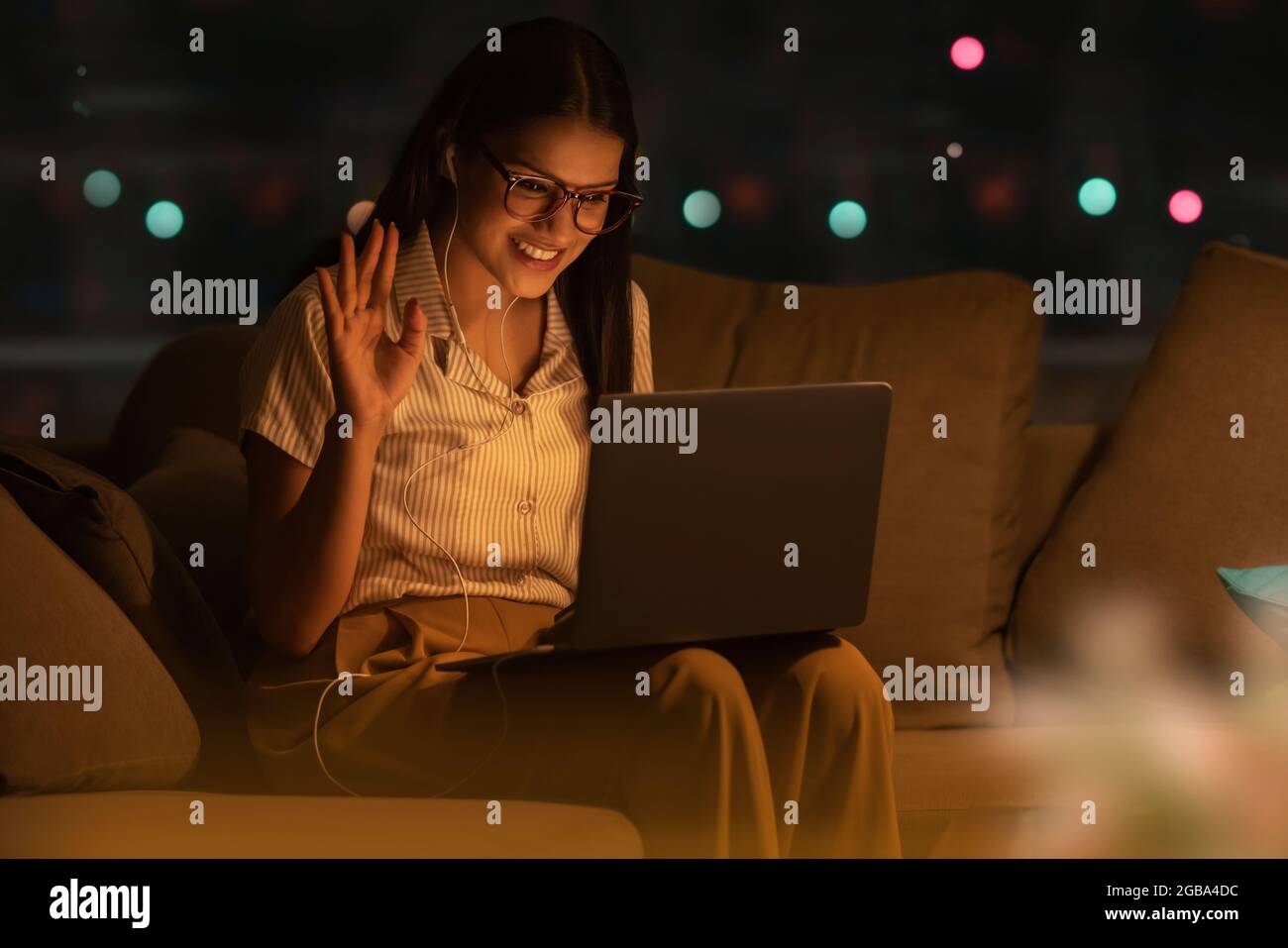 Video conferencing dark night hi-res stock photography and images - Alamy