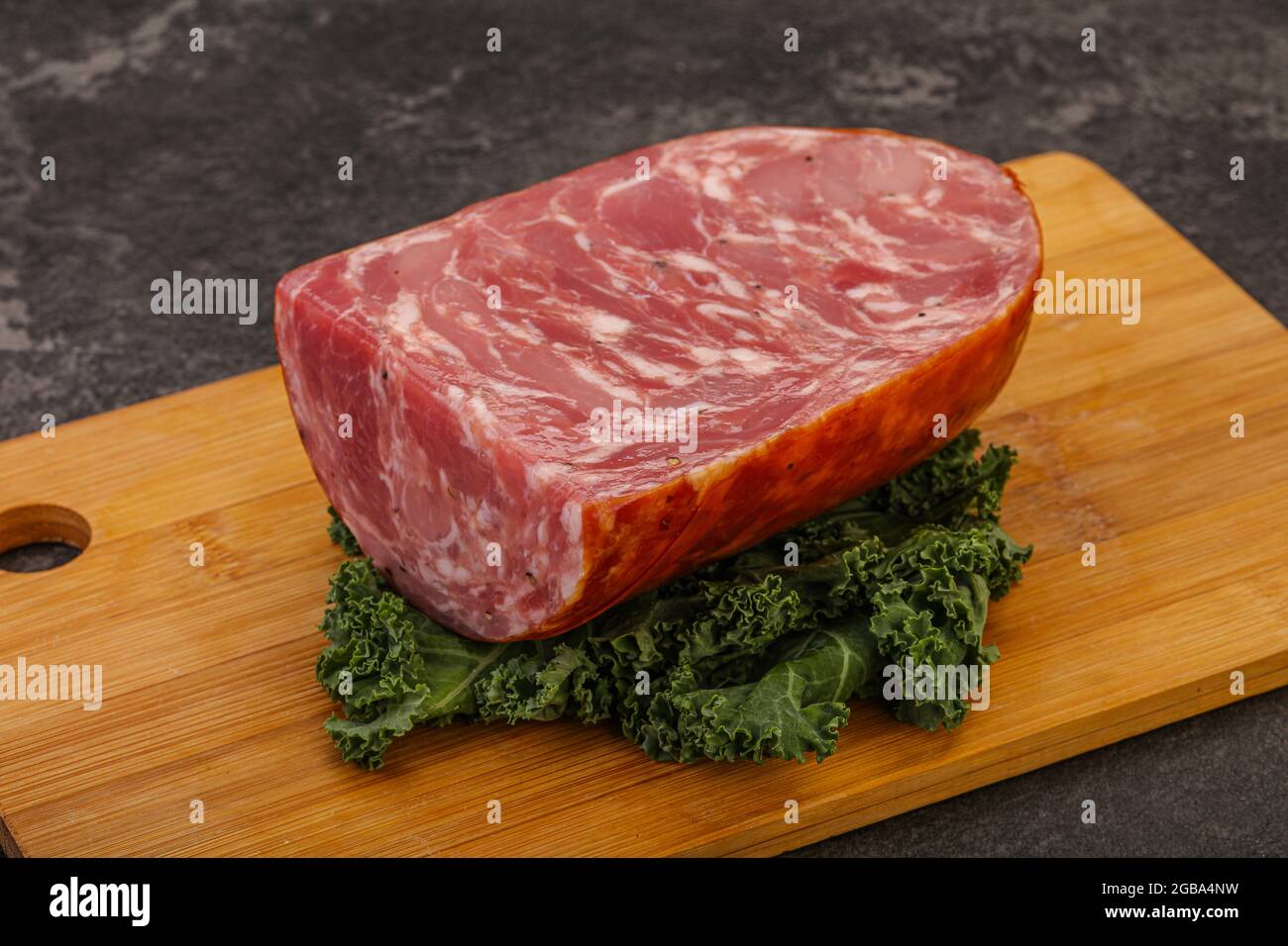 Tasty Beef ham piece over board Stock Photo - Alamy