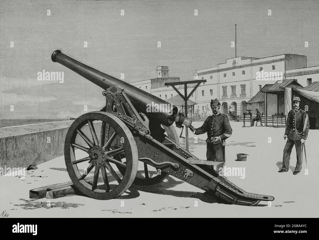 Spain. The new "Plasencia Cannons". 12-centimeter gun, number 2 ...