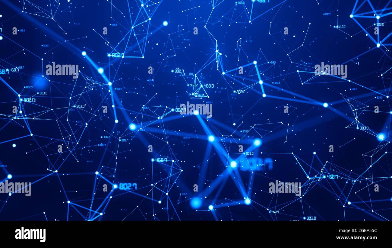 Business digital data network connecting with number and line abstract ...