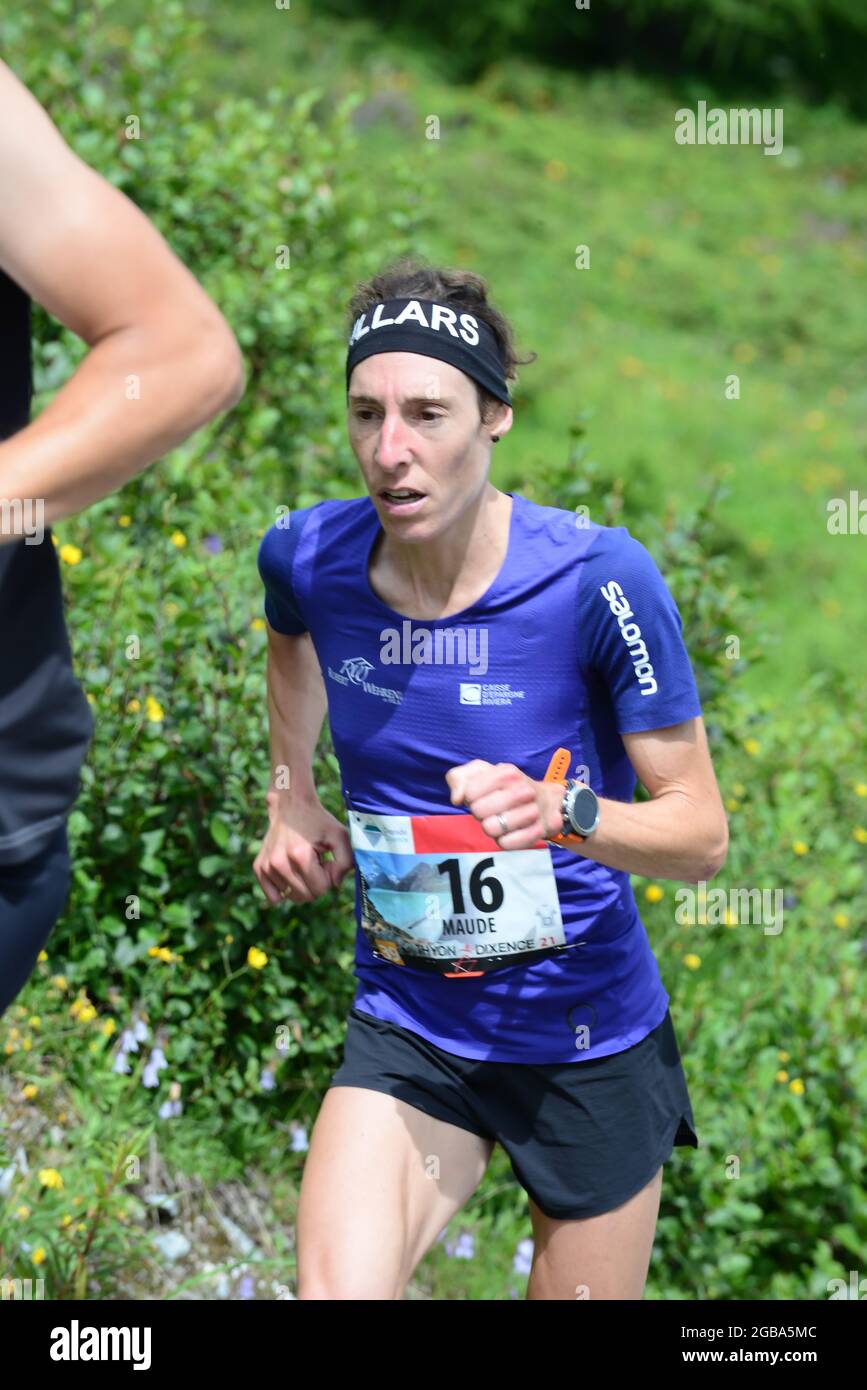 THYON, SWITZERLAND - JULY 31: European Champion Maude Mathys in the ...