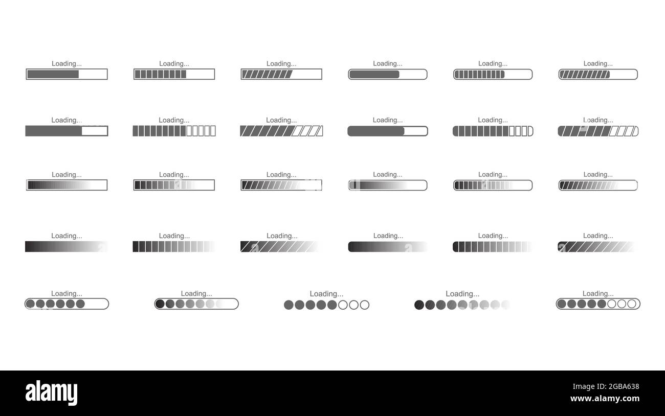 A set of vector icons for the loading bar. Flat style Stock Vector ...