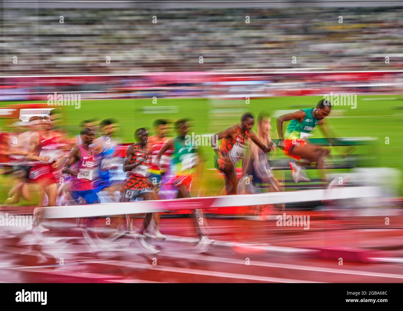 August 2, 2021: during 3000 meter steeplechase for men at the Tokyo ...