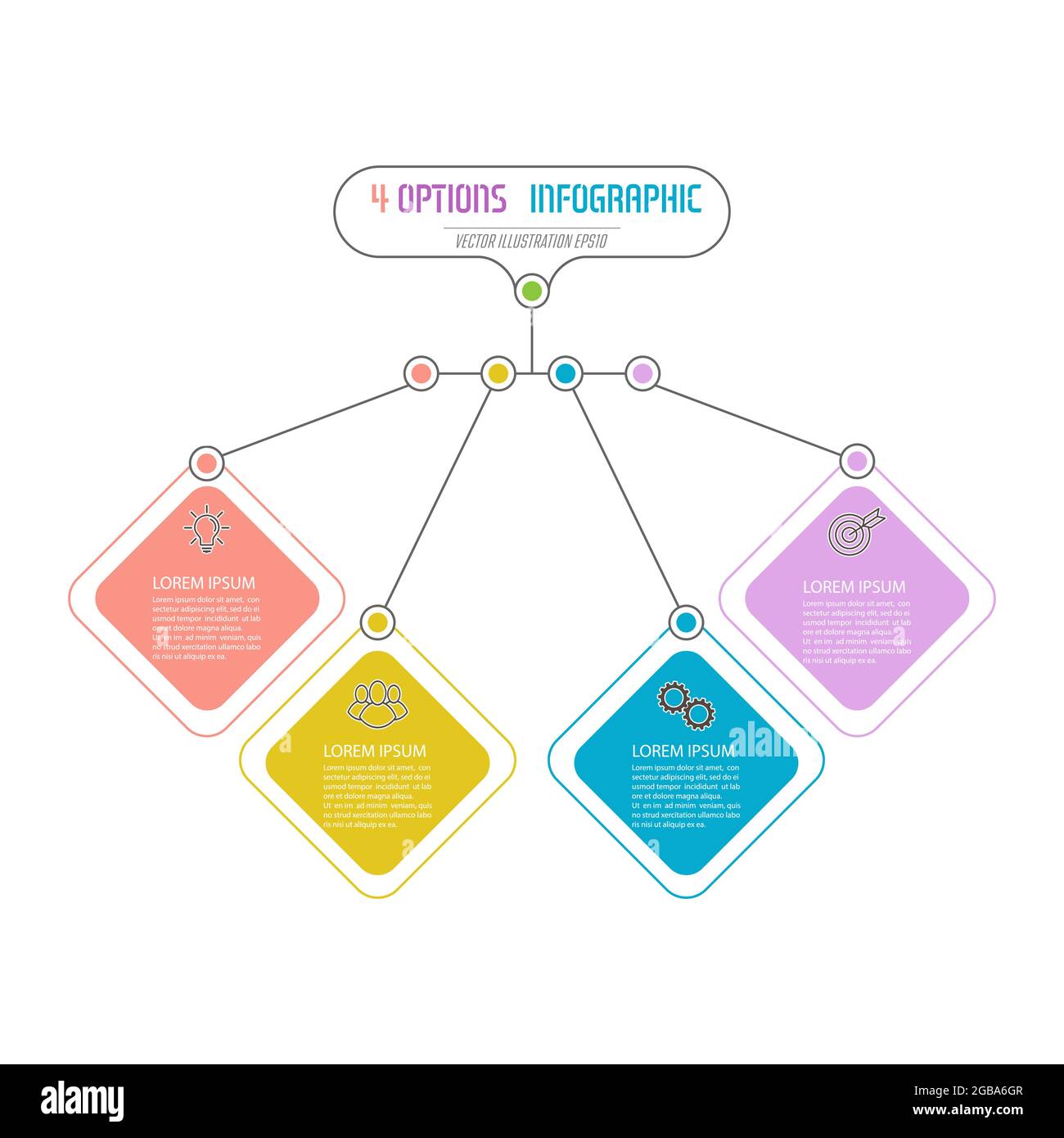 Business infographics consisting of four elements for visual ...