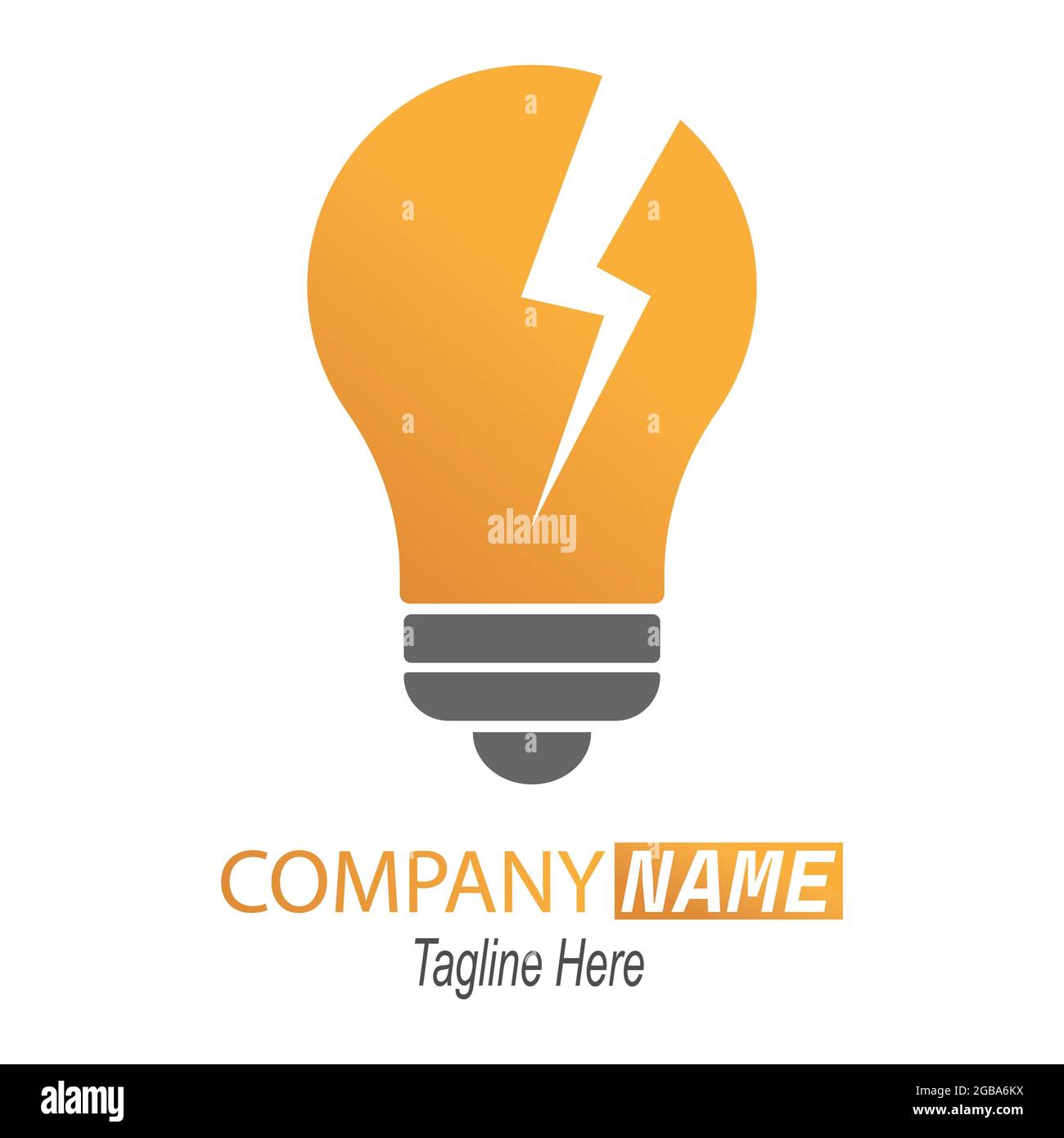 Vector abstract icon with a light bulb for a logo, sticker or brand ...