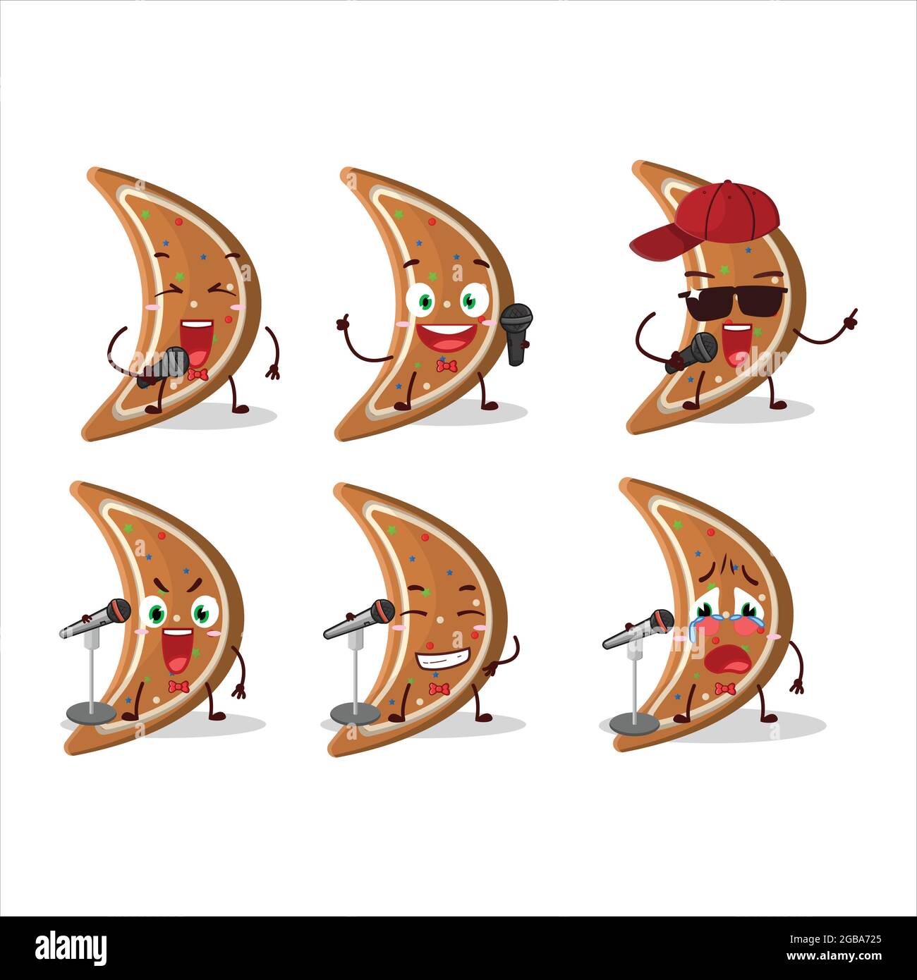 A Cute Cartoon design concept of gingerbread moon singing a famous song ...