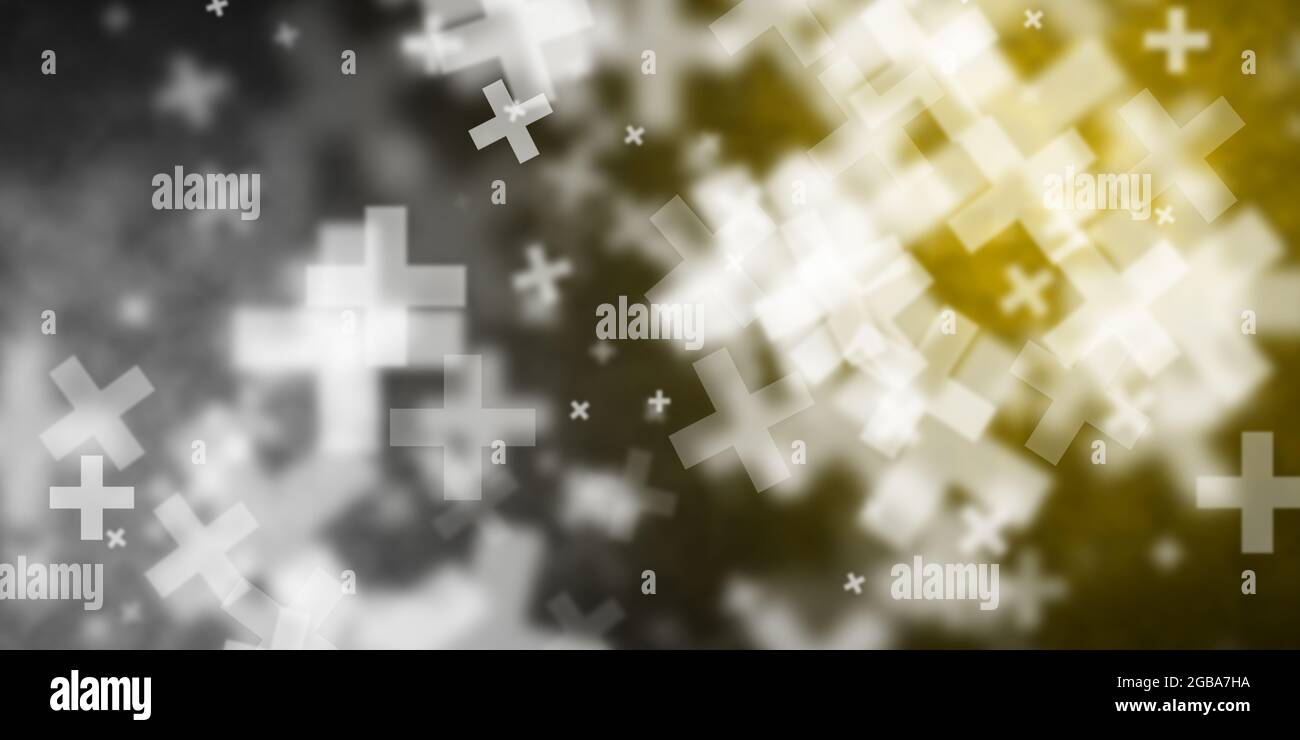 Flying plus signs over silver and yellow background Stock Photo - Alamy