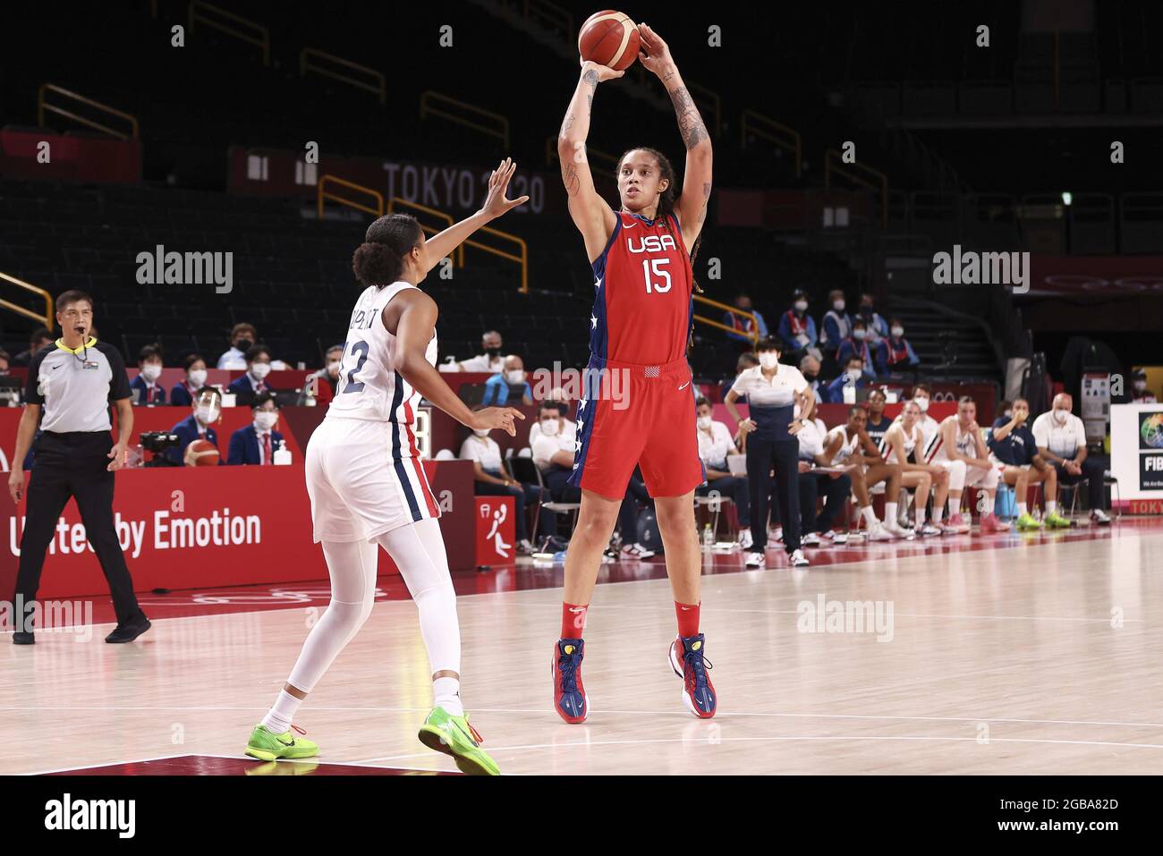 Brittney GRINER (15) of USA during the Olympic Games Tokyo 2020 ...