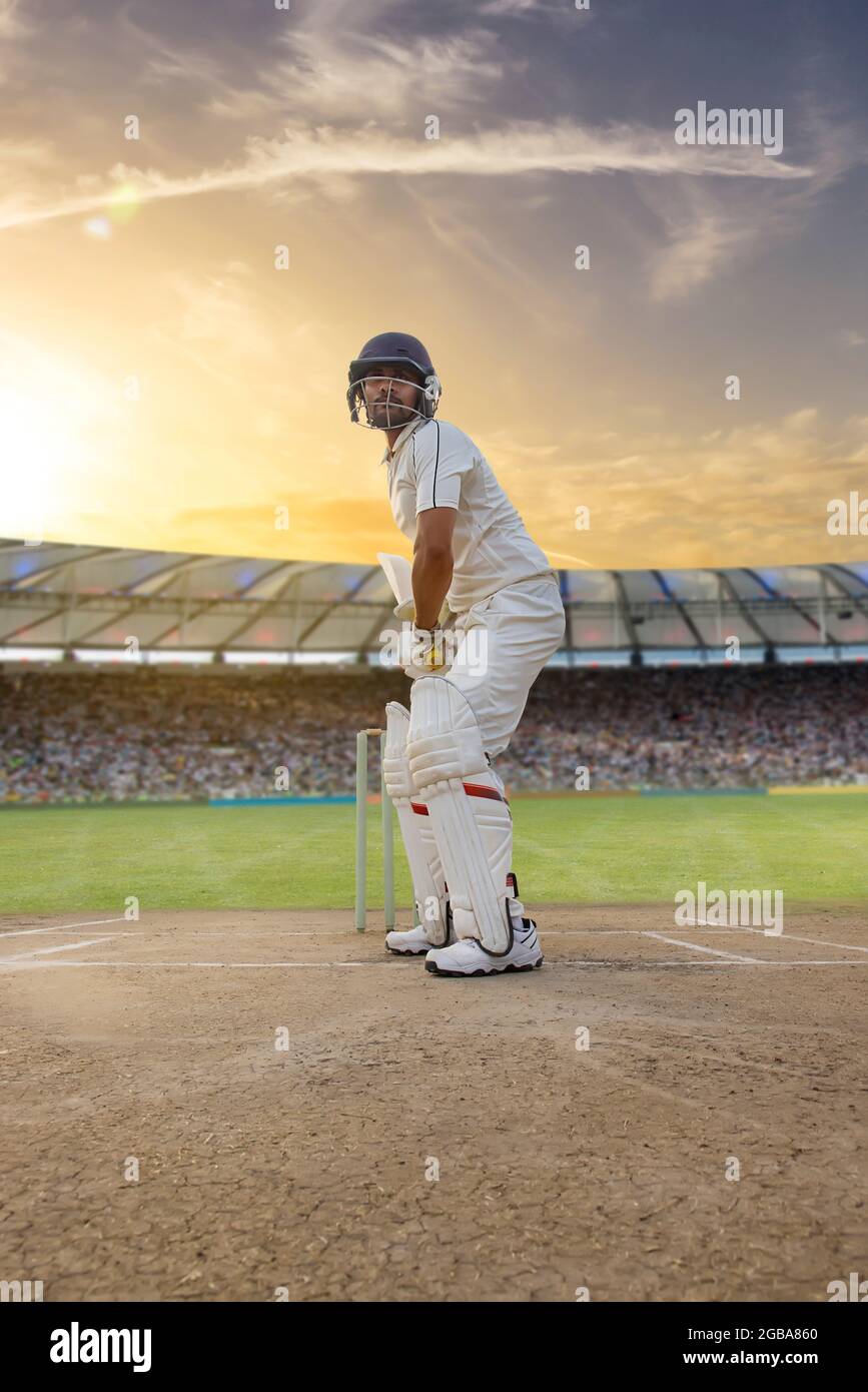 batsman ready to face the ball Stock Photo - Alamy