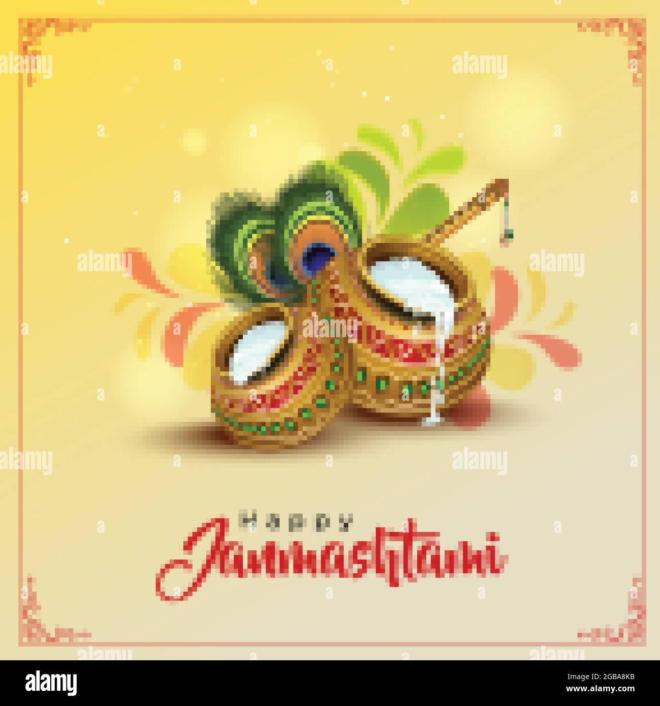 dahi handi festival of shree krishna janmashtami. vector illustration ...