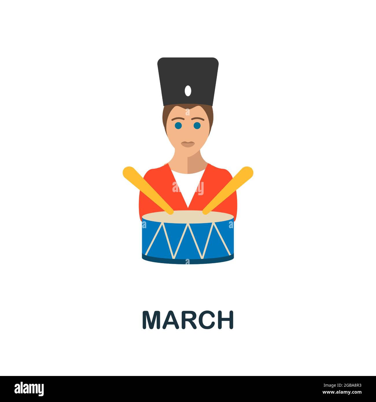 March flat icon. Color simple element from activism collection ...