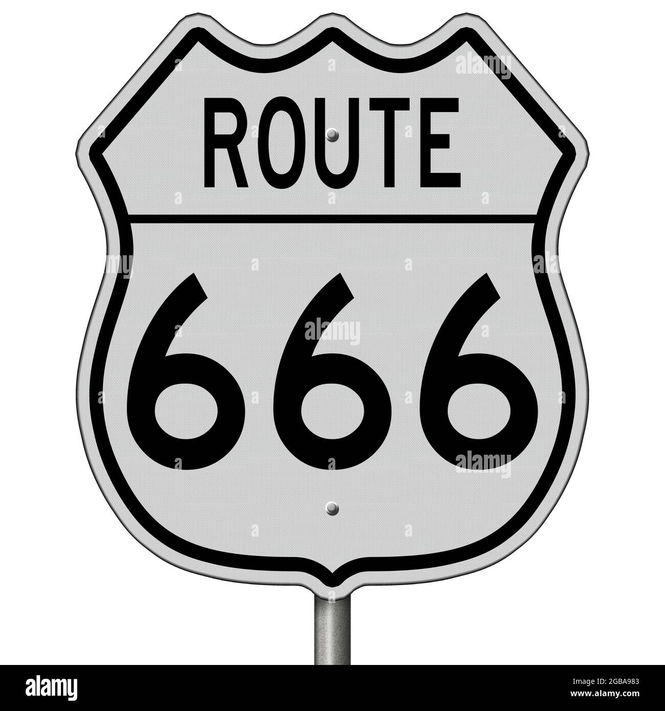 Rendered highway sign showing 666 Stock Photo - Alamy