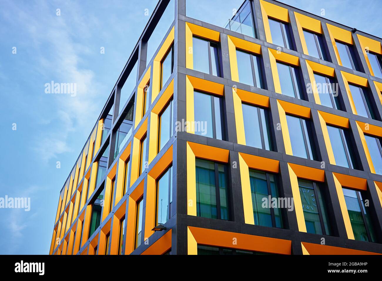 Facade of office building. Windows pattern on the residential building ...
