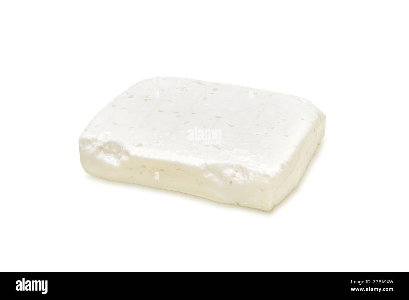 Piece of feta cheese isolated on white background Stock Photo - Alamy