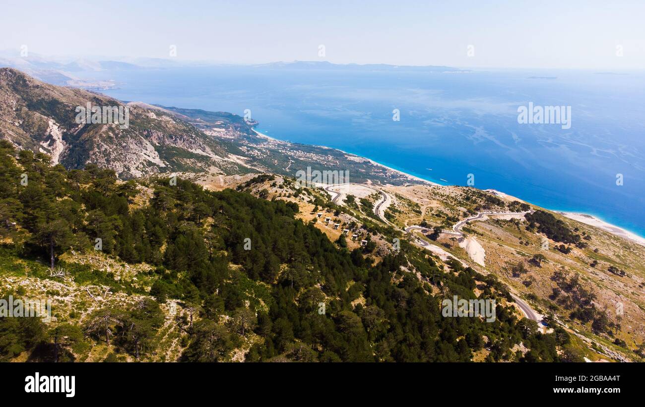 road in the mountains on the Llogara pass in Albania Stock Photo - Alamy