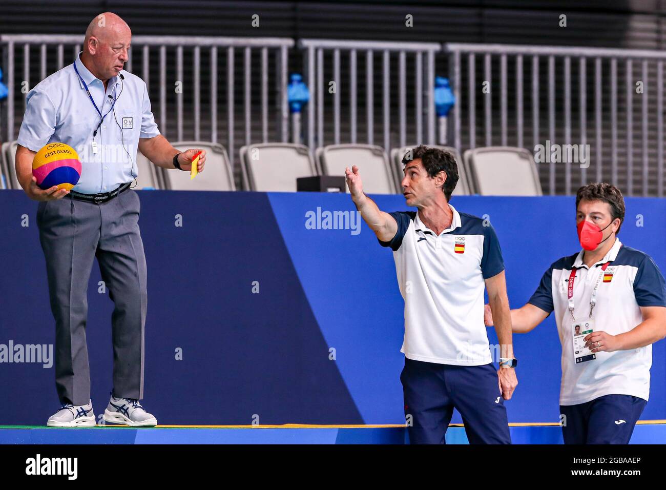 TOKYO, JAPAN - AUGUST 3: referee Michael Goldenberg (USA), head coach ...