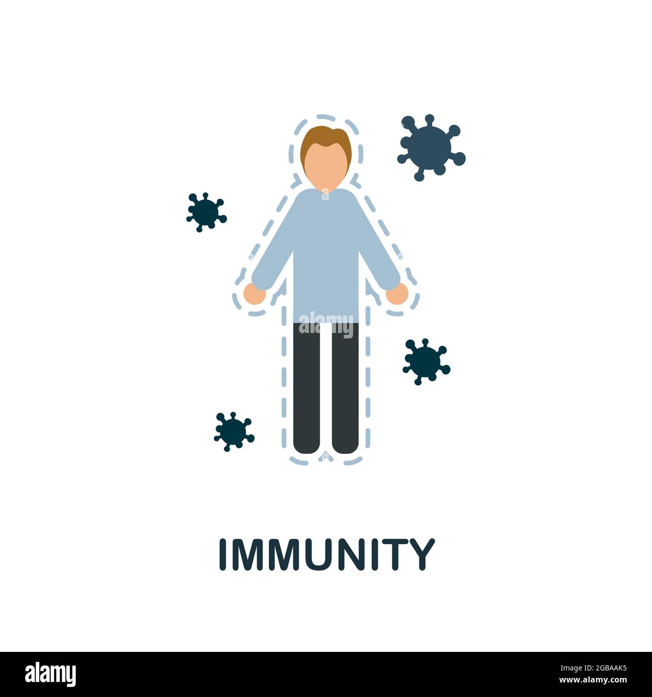 Immunity flat icon. Colored sign from antibiotic resistance collection ...