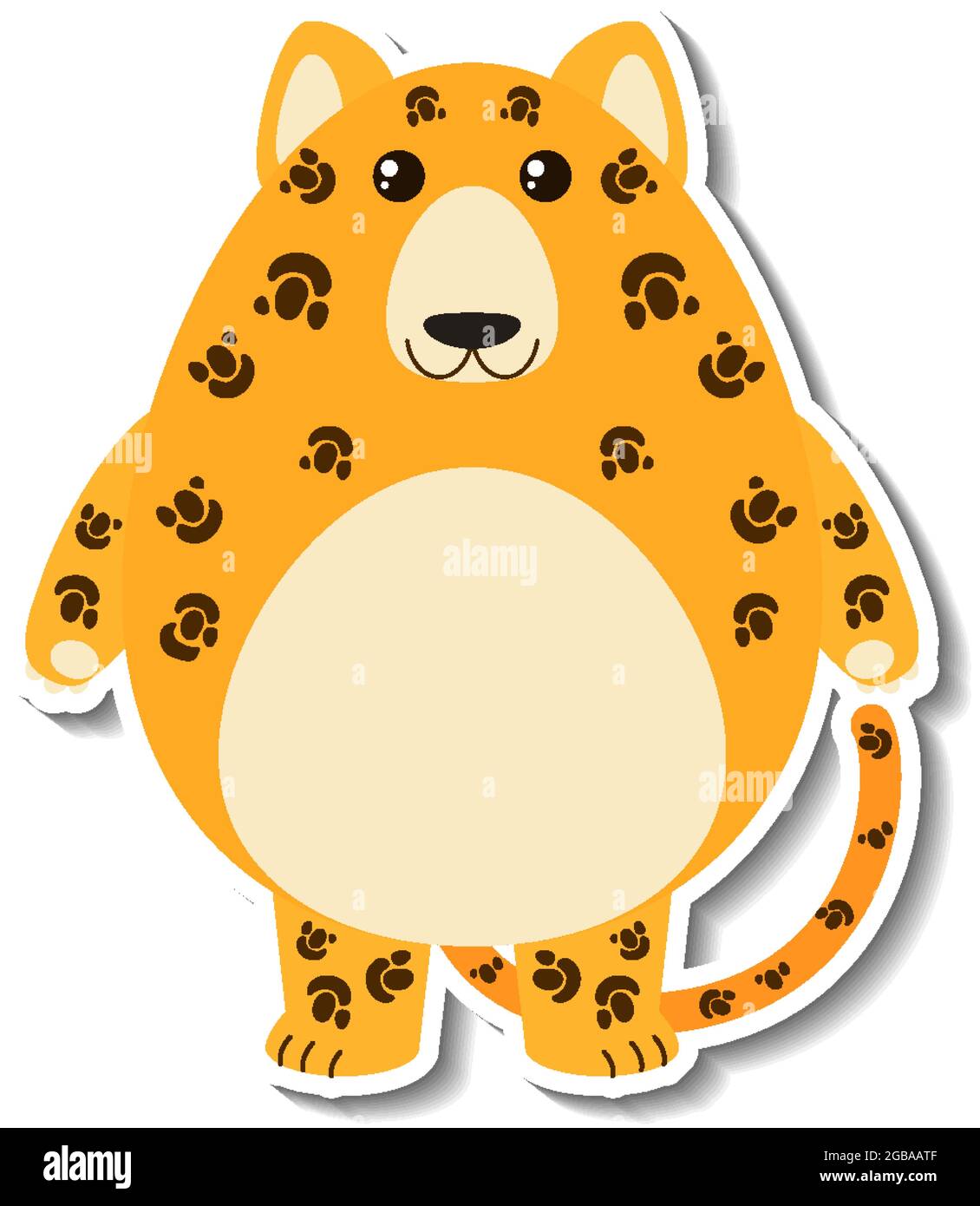A cute leopard cartoon animal sticker illustration Stock Vector Image ...