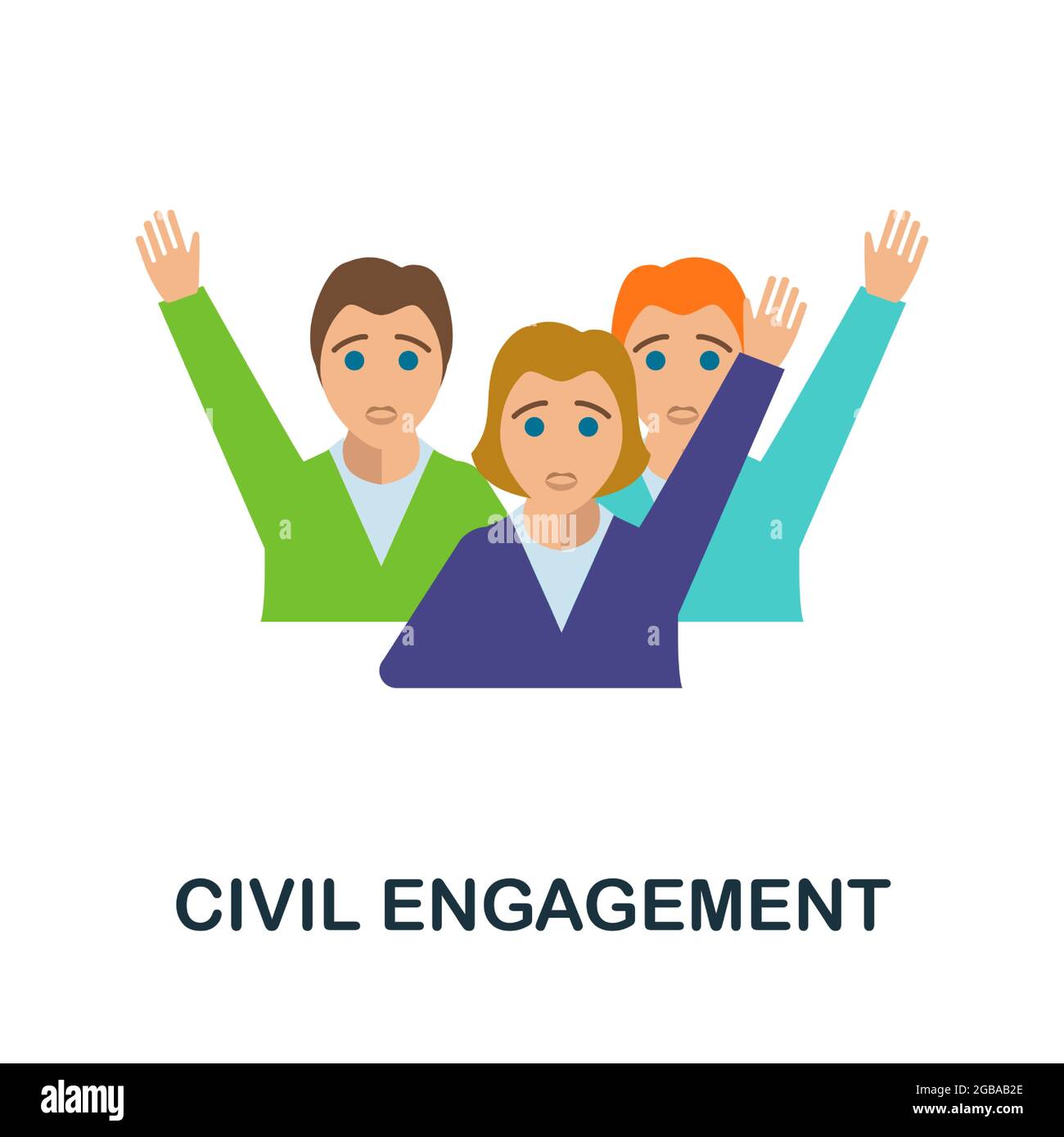Civil Engagement flat icon. Colored filled vector element from activism ...