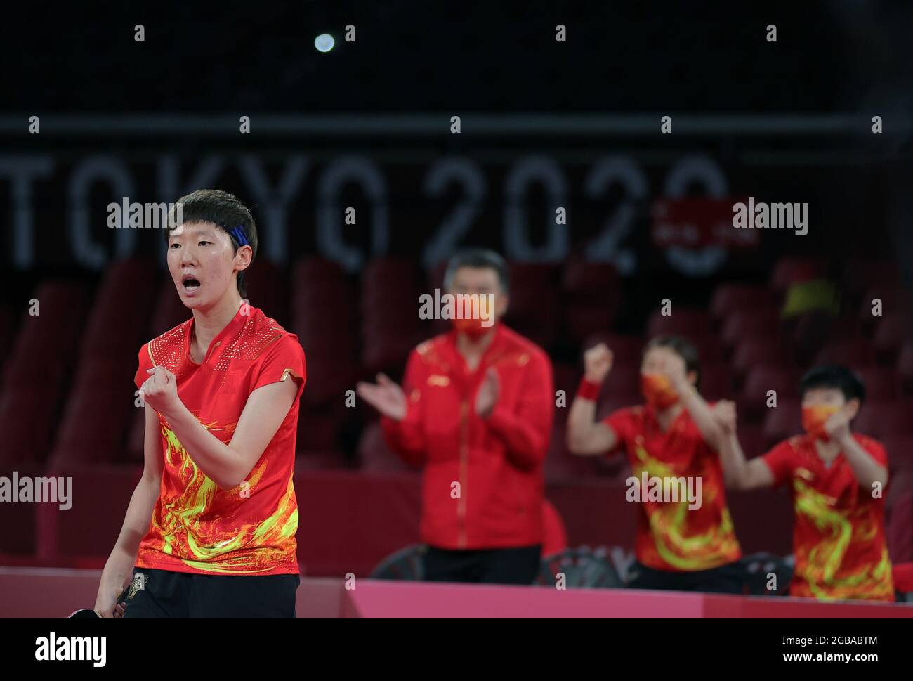 Tokyo, Japan. 3rd Aug, 2021. Wang Manyu of China reacts during the ...